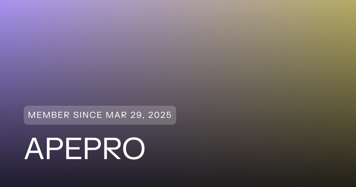 APEPRO (@APEPRO) | Transient Labs